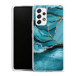 DeinDesign Galaxy A53 5G Handy Silikon H&uuml;lle Case wei&szlig; Handyh&uuml;lle Glitzer Marble Gemstone Silikon Case