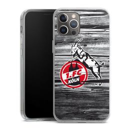 DeinDesign iPhone 12 Pro Max Handy Silikon H&uuml;lle Case transparent Handyh&uuml;lle 1. Fc K&ouml;ln Official Licensed Product Wooden Look Silikon Case