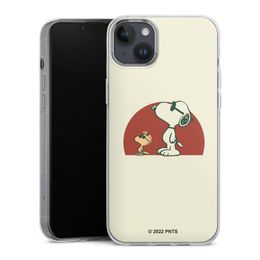 DeinDesign iPhone 14 Plus Handy Silikon H&uuml;lle Case transparent Handyh&uuml;lle Snoopy Official Licensed Product Kindheit Silikon Case