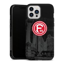 DeinDesign iPhone 13 Pro Max Handy Panzer Handyh&uuml;lle robuste Outdoor H&uuml;lle Schutzh&uuml;lle matt Official Licensed Product Logo Fortuna D&uuml;sseldorf Tough Case