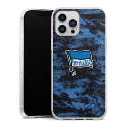 DeinDesign iPhone 13 Pro Max Handy Silikon H&uuml;lle Case transparent Handyh&uuml;lle Flag Hertha Bsc Logo Silikon Case