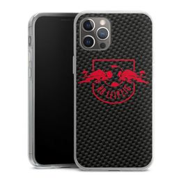 DeinDesign iPhone 12 Pro Max Handy Silikon H&uuml;lle Case transparent Handyh&uuml;lle Carbon Official Licensed Product Rb Leipzig Silikon Case