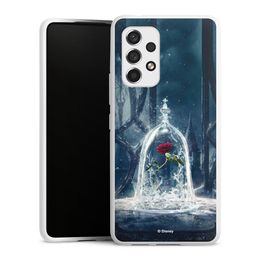 DeinDesign Galaxy A53 5G Handy Silikon H&uuml;lle Case wei&szlig; Handyh&uuml;lle The Beauty And The Beast Disney Princess Rose Silikon Case