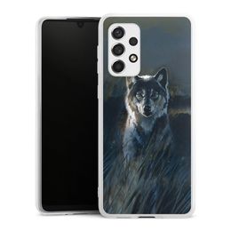 DeinDesign Galaxy A33 5G Handy Silikon H&uuml;lle Case transparent Handyh&uuml;lle Nature Painting Wolf Silikon Case