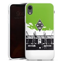 DeinDesign iPhone Xr Handy Silikon H&uuml;lle Case wei&szlig; Handyh&uuml;lle Merchandise Borussia M&ouml;nchengladbach Stadium Silikon Case