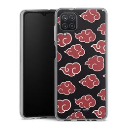 DeinDesign Galaxy A12 Handy Silikon H&uuml;lle Case transparent Handyh&uuml;lle Naruto Shippuden Pattern Akatsuki Silikon Case