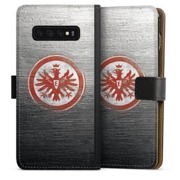 DeinDesign Galaxy S10 Plus Handy Klapph&uuml;lle Handyh&uuml;lle aus Kunst Leder schwarz Flip Case Eintracht Frankfurt Sge Logo Sideflip mit Lasche