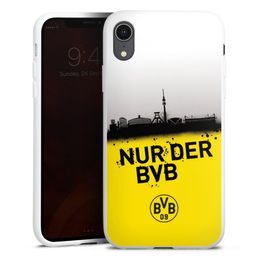 DeinDesign iPhone Xr Handy Silikon H&uuml;lle Case wei&szlig; Handyh&uuml;lle Borussia Dortmund Statement Bvb Silikon Case
