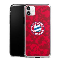 DeinDesign iPhone 11 Handy Slim Case Silikon Handyh&uuml;lle transparent H&uuml;lle extra d&uuml;nn Camouflage Fcb Fc Bayern M&uuml;nchen Silikon Slim Case