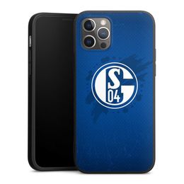 DeinDesign iPhone 12 Pro Handy Premium Silikon H&uuml;lle Handyh&uuml;lle schwarz Case Official Licensed Product Fc Schalke 04 Schalke 04 Silikon Premium Case