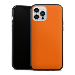 DeinDesign iPhone 13 Pro Max Handy Silikon H&uuml;lle Case schwarz Handyh&uuml;lle Orange Unicoloured Colour