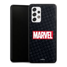 DeinDesign Galaxy A53 5G Handy Silikon H&uuml;lle Case schwarz Handyh&uuml;lle Logo Comic Marvel