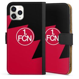 DeinDesign iPhone 11 Pro Handy Klapph&uuml;lle Handyh&uuml;lle aus Kunst Leder schwarz Flip Case 1. Fcn 1. Fc N&uuml;rnberg Merchandise Sideflip mit Lasche