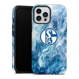 DeinDesign iPhone 13 Pro Max Handy Panzer Handyh&uuml;lle robuste Outdoor H&uuml;lle Schutzh&uuml;lle gl&auml;nzend Logo Fc Schalke 04 Merchandise Tough Case