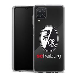 DeinDesign Galaxy A12 Handy Silikon H&uuml;lle Case transparent Handyh&uuml;lle Lettering Sc Freiburg Logo Silikon Case