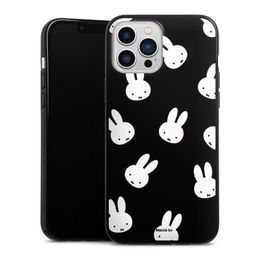 DeinDesign iPhone 13 Pro Max Handy Silikon H&uuml;lle Case schwarz Handyh&uuml;lle Muster Miffy Transparent