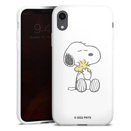 DeinDesign iPhone Xr Handy Silikon H&uuml;lle Case wei&szlig; Handyh&uuml;lle Snoopy Love Peanuts Silikon Case
