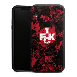 DeinDesign iPhone Xr Handy Premium Silikon H&uuml;lle Handyh&uuml;lle schwarz Case 1. Fc Kaiserslautern 1. Fck Logo Silikon Premium Case