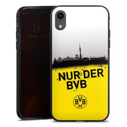 DeinDesign iPhone Xr Handy Silikon H&uuml;lle Case schwarz Handyh&uuml;lle Borussia Dortmund Statement Bvb