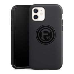 DeinDesign iPhone 12 mini Handy Panzer Handyh&uuml;lle robuste Outdoor H&uuml;lle Schutzh&uuml;lle gl&auml;nzend F95 Fortuna D&uuml;sseldorf Logo Tough Case