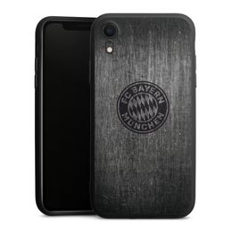 DeinDesign iPhone Xr Handy Premium Silikon H&uuml;lle Handyh&uuml;lle schwarz Case Fcb Metallic Look Fc Bayern M&uuml;nchen Silikon Premium Case