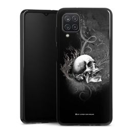 DeinDesign Galaxy A12 Handy Silikon H&uuml;lle Case schwarz Handyh&uuml;lle Gothic Skulls Skull