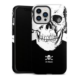 DeinDesign iPhone 13 Pro Max Handy Panzer Handyh&uuml;lle robuste Outdoor H&uuml;lle Schutzh&uuml;lle gl&auml;nzend Totenkopf Fc St. Pauli Official Licensed Product Tough Case
