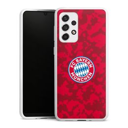 DeinDesign Galaxy A33 5G Handy Silikon H&uuml;lle Case wei&szlig; Handyh&uuml;lle Camouflage Fc Bayern M&uuml;nchen Fcb Silikon Case