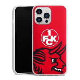 DeinDesign iPhone 13 Pro Handy Silikon H&uuml;lle Case wei&szlig; Handyh&uuml;lle Devil 1. Fc Kaiserslautern 1. Fck Silikon Case