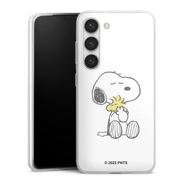 DeinDesign Galaxy S23 Handy Slim Case Silikon Handyh&uuml;lle transparent H&uuml;lle extra d&uuml;nn Snoopy Love Peanuts Silikon Slim Case
