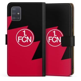 DeinDesign Galaxy A51 Handy Klapph&uuml;lle Handyh&uuml;lle aus Kunst Leder schwarz Flip Case 1. Fcn 1. Fc N&uuml;rnberg Merchandise Sideflip mit Lasche