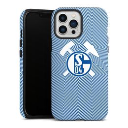 DeinDesign iPhone 13 Pro Max Handy Panzer Handyh&uuml;lle robuste Outdoor H&uuml;lle Schutzh&uuml;lle matt Bundesliga Stripes Fc Schalke 04 Tough Case
