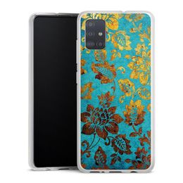 DeinDesign Galaxy A51 Handy Silikon H&uuml;lle Case transparent Handyh&uuml;lle Flowers Vintage Ornament Silikon Case