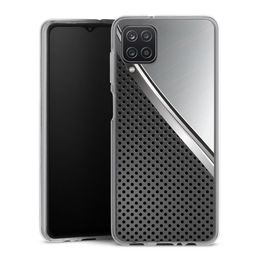 DeinDesign Galaxy A12 Handy Silikon H&uuml;lle Case transparent Handyh&uuml;lle Carbon Steel Metall Silikon Case