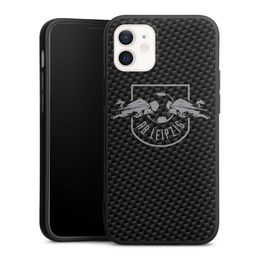 DeinDesign iPhone 12 mini Handy Premium Silikon H&uuml;lle Handyh&uuml;lle schwarz Case Rb Leipzig Carbon Metallic Look Silikon Premium Case