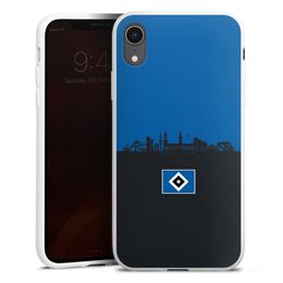 DeinDesign iPhone Xr Handy Silikon H&uuml;lle Case wei&szlig; Handyh&uuml;lle Hsv Skyline Hamburg Silikon Case