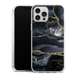 DeinDesign iPhone 13 Pro Max Handy Silikon H&uuml;lle Case transparent Handyh&uuml;lle Marble Trends Glitzer Silikon Case