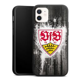 DeinDesign iPhone 12 mini Handy Premium Silikon H&uuml;lle Handyh&uuml;lle schwarz Case Official Licensed Product Vfb Stuttgart Bundesliga Silikon Premium Case
