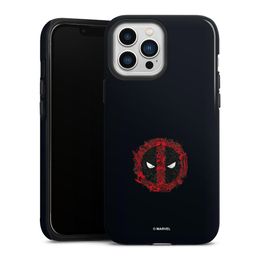 DeinDesign iPhone 13 Pro Max Handy Panzer Handyh&uuml;lle robuste Outdoor H&uuml;lle Schutzh&uuml;lle gl&auml;nzend Logo Marvel Deadpool Tough Case