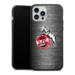 DeinDesign iPhone 13 Pro Max Handy Silikon H&uuml;lle Case schwarz Handyh&uuml;lle Official Licensed Product Metallic Look 1. Fc K&ouml;ln