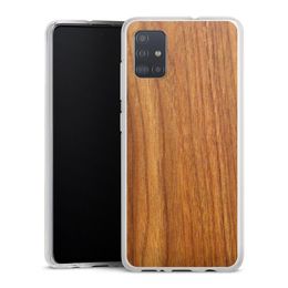DeinDesign Galaxy A51 Handy Silikon H&uuml;lle Case transparent Handyh&uuml;lle Larch Wood Wooden Look Silikon Case