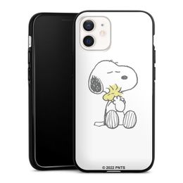 DeinDesign iPhone 12 Handy Silikon H&uuml;lle Case schwarz Handyh&uuml;lle Snoopy Love Peanuts