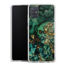 DeinDesign Galaxy A51 Handy Silikon H&uuml;lle Case transparent Handyh&uuml;lle Muster Glitzer Marble Silikon Case