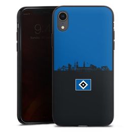 DeinDesign iPhone Xr Handy Silikon H&uuml;lle Case schwarz Handyh&uuml;lle Hsv Skyline Hamburg
