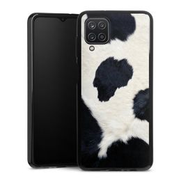 DeinDesign Galaxy A12 Handy Silikon H&uuml;lle Case schwarz Handyh&uuml;lle Animal Print Animal Look Cow Skin