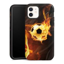 DeinDesign iPhone 12 mini Handy Panzer Handyh&uuml;lle robuste Outdoor H&uuml;lle Schutzh&uuml;lle gl&auml;nzend Soccer Ball Fire Tough Case
