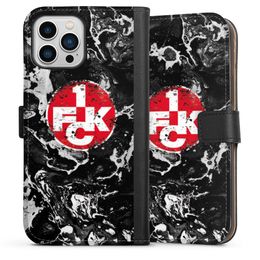 DeinDesign iPhone 13 Pro Max Handy Klapph&uuml;lle Handyh&uuml;lle aus Kunst Leder schwarz Flip Case Coat Of Arms 1. Fc Kaiserslautern Muster Sideflip mit langer Lasche