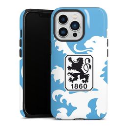 DeinDesign iPhone 13 Pro Handy Panzer Handyh&uuml;lle robuste Outdoor H&uuml;lle Schutzh&uuml;lle gl&auml;nzend Coat Of Arms Tsv 1860 M&uuml;nchen Official Licensed Product Tough Case