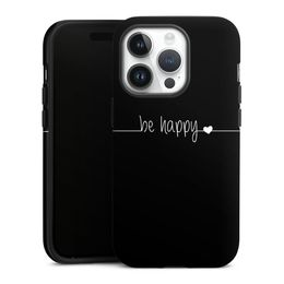 DeinDesign iPhone 14 Pro Handy Panzer Handyh&uuml;lle robuste Outdoor H&uuml;lle Schutzh&uuml;lle matt Happiness Statement Sayings Tough Case