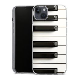 DeinDesign iPhone 14 Plus Handy Silikon H&uuml;lle Case transparent Handyh&uuml;lle Klavier Music Piano Silikon Case